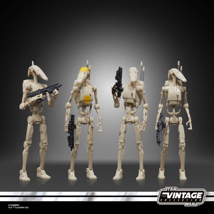 Star Wars: The Vintage Collection Battle Droid Build Up Action Figure Four-Pack (The Phantom Menace)