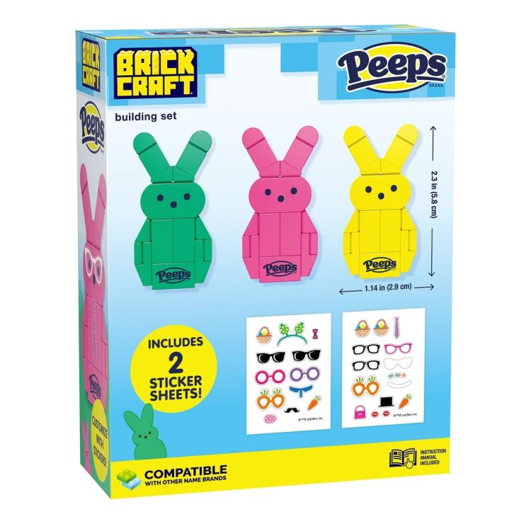 Peeps Green, Pink, and Yellow Easter Bunny Building Set
