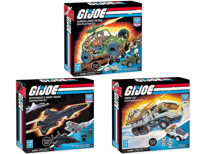 G.I. Joe Military Vehicle Toy Construction Vol. 2 Set of 3 Building Kits
