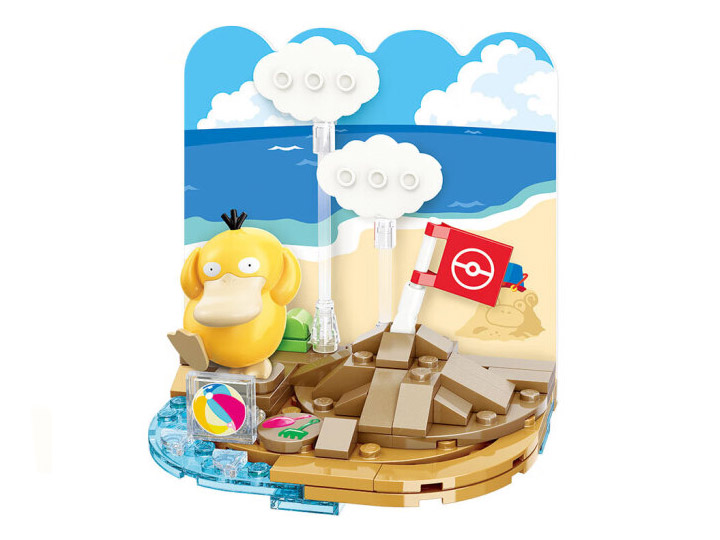 Pokemon Holiday Party Psyduck Leisurely Sandcastles Block Toy Set