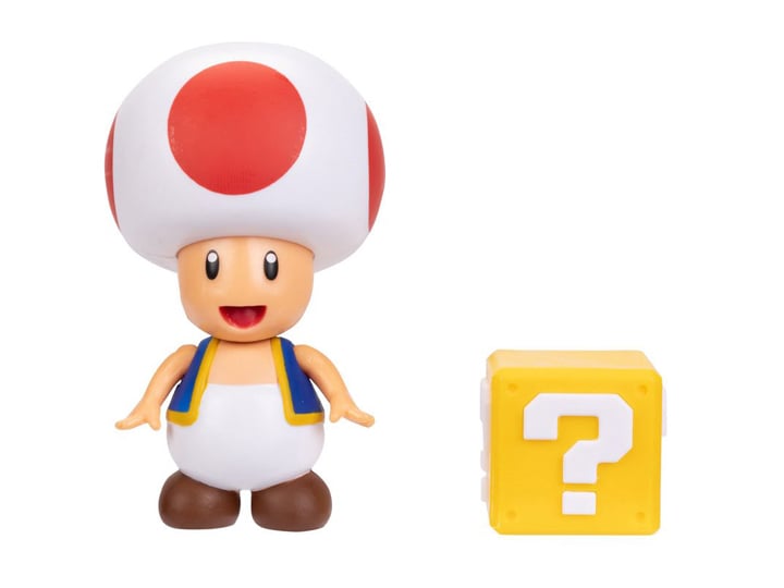 World of Nintendo Toad with Question Block 4-Inch Scale Figure