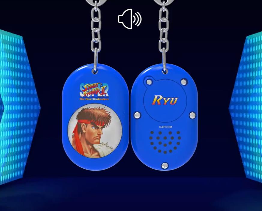 Street Fighter II Sound Bytes Box of 8 Random Sound FX Keychains