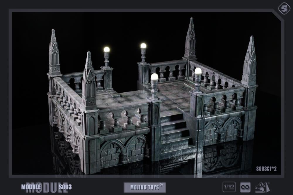 Gothic Roof and Staircase (Deluxe Grey Ver.) 1/12 Scale Diorama Base
