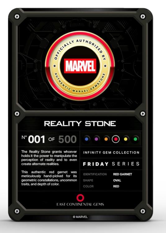 Marvel: The Infinity Saga Friday Series Reality Stone Gem Card