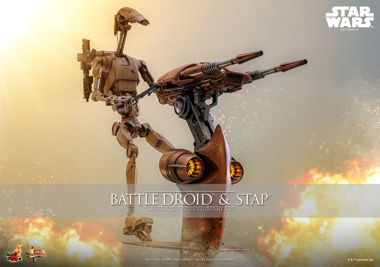 Star Wars: The Phantom Menace MMS887 Battle Droid & STAP 1/6th Scale ...