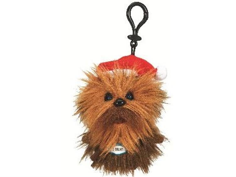 Star Wars Santa Hat Mini Talking Plush Clip On - Chewbacca